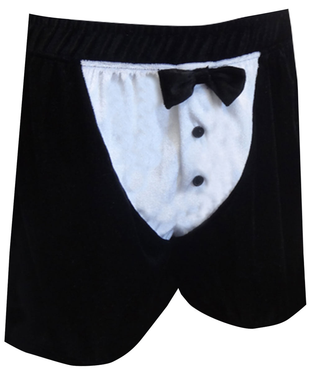 Tuxedo Look Black Velour Boxer Shorts – WebUndies.com